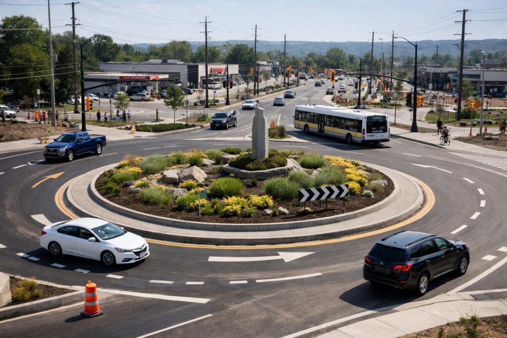 New roundabout opens at Hamiltonʼs busiest intersection after two years ...
